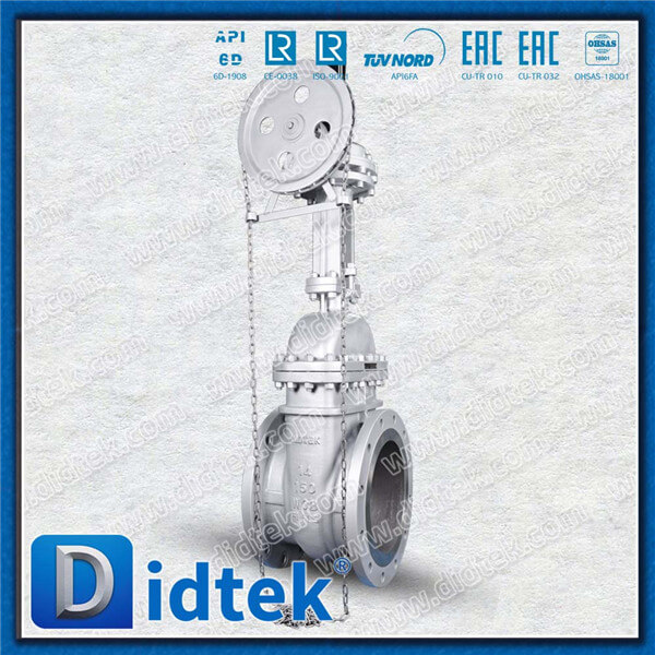 Didtek 150LB 14 Inch Cast Steel Gate Valve With Chain Wheel Driven ...
